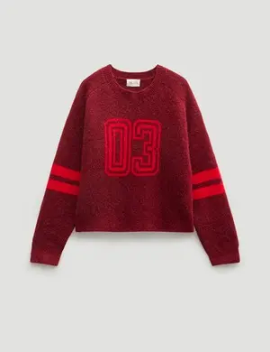 HUSH Varsity Jacquard Wool Blend Sweater