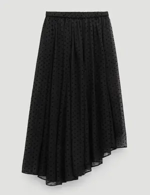HUSH Flocked Asymmetrical Spot Skirt