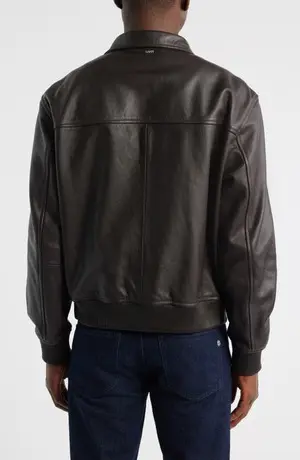 BOSS Mander Leather Bomber Jacket