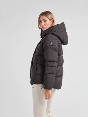 JACK1T Hooded Down Jacket - Black/stone