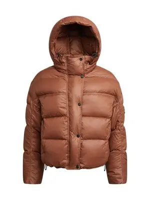 JACK1T Hooded Puffer Jacket - Mocha Brown