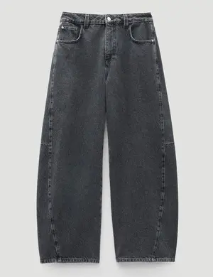 HUSH Bree Horseshoe Barrel Leg Jeans - Washed Black