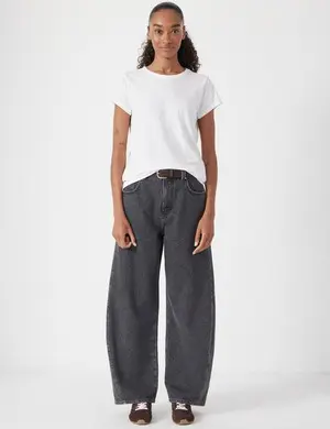 HUSH Bree Horseshoe Barrel Leg Jeans - Washed Black