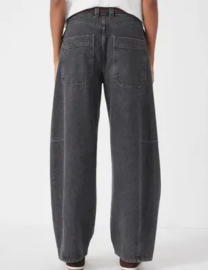 HUSH Bree Horseshoe Barrel Leg Jeans - Washed Black