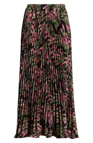 NIKKI LUND Luca Pleated Midi Skirt - Pink