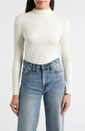 NIKKI LUND Melody Funnel Neck Top - Ivory