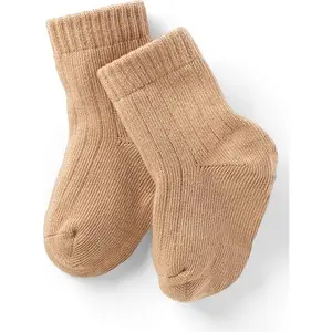 NUDA Cotton Blend Crew Socks - Tan