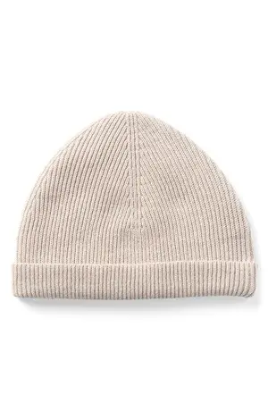 NUDA Cotton Ribbed Beanie - Beige
