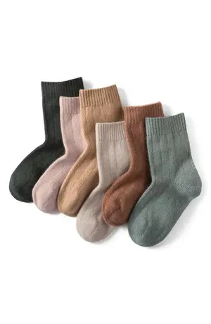 NUDA Cashmere Blend Crew Socks - Tan