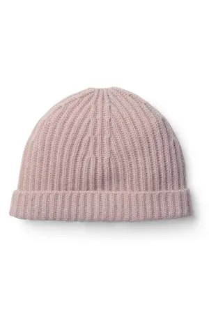 NUDA Cashmere Ribbed Beanie Dusty Mauve