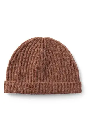 NUDA Cashmere Ribbed Beanie Sienna
