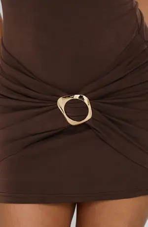Princess Polly Ruched Body-con Mini Dress With Hardware Detail