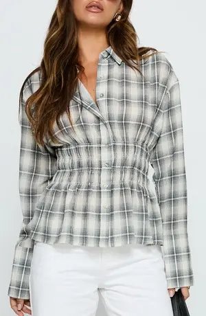 Princess Polly Check Button-up Shirt