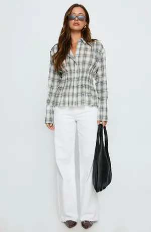 Princess Polly Check Button-up Shirt