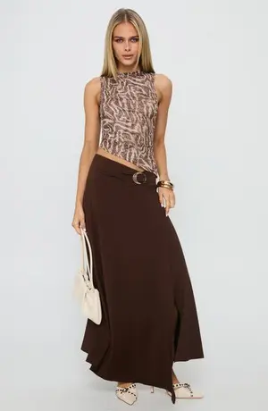Princess Polly Nola Hardware Detail Maxi Skirt