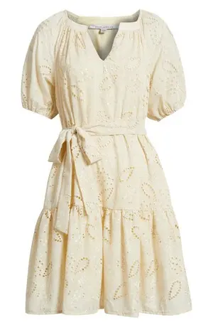 Julia Jordan Eyelet Puff Sleeve Mini Dress