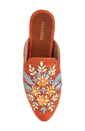 FUCHSIA Jute Embroidered Mule