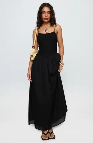Princess Polly Carys Smock Bodice Cotton Maxi Dress