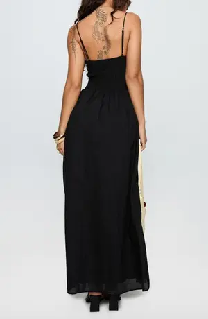 Princess Polly Carys Smock Bodice Cotton Maxi Dress