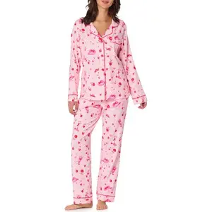 BEDHEAD PAJAMAS Print Stretch Organic Cotton Pajamas - Giddy Up Galentine