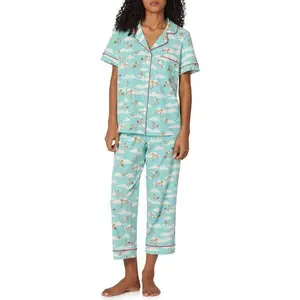 BEDHEAD PAJAMAS Print Stretch Organic Cotton Crop Pajamas - Cheeky Cupid
