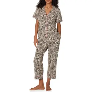 BEDHEAD PAJAMAS Print Stretch Organic Cotton Crop Pajamas - Wild Thing