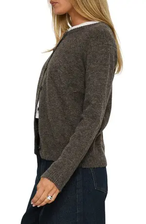 Princess Polly Better Than Fiction Crewneck Cardigan