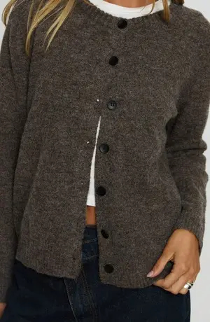Princess Polly Better Than Fiction Crewneck Cardigan