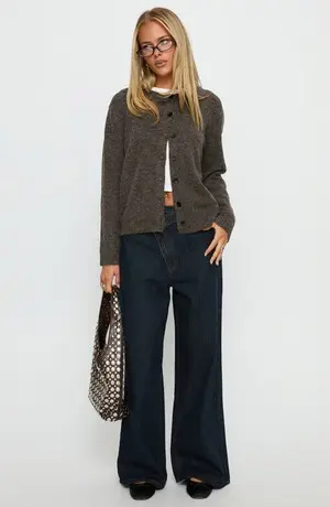 Princess Polly Better Than Fiction Crewneck Cardigan