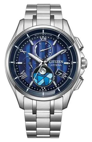 Citizen Attesa Atomic Timekeeping Stained Glass Chronograph Super Titanium™ Bracelet Watch - Silverone