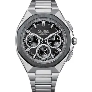 Citizen Attesa Satellite Wave Gps Eco-drive Super Titanium™ Bracelet Watch - Silver-tone