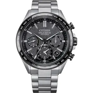 Citizen Attesa Satellite Wave Gps Gmt Bracelet Watch - Silver-tone
