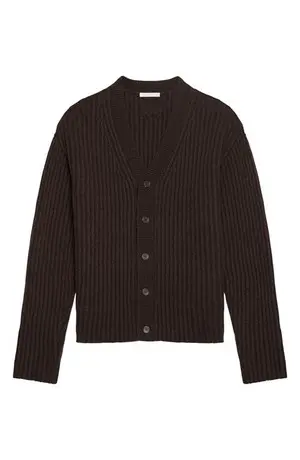 Helmut Lang Zephir Oversize Ribbed Cardigan - Dark Brown