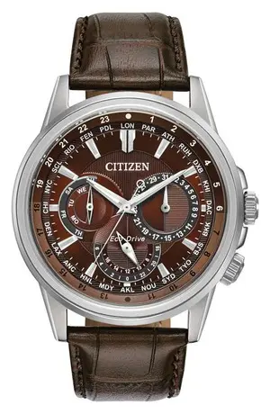 Citizen Calendrier Leather Strap Watch - Brown