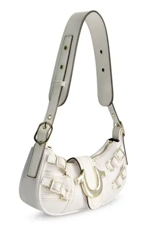 True Religion Multi-strap Denim Shoulder Bag - White