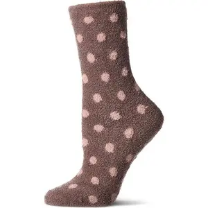 MEMOI Polka Dot Lavender Infused Crew Socks - Stone