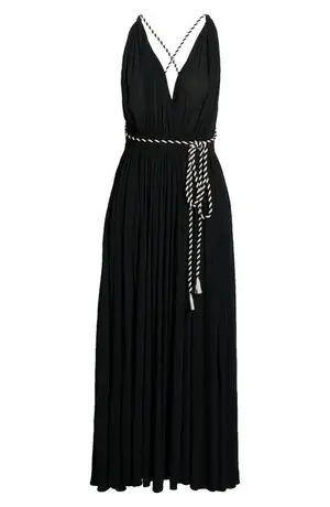 Elan Plunge Maxi Cover-up Dress - Black