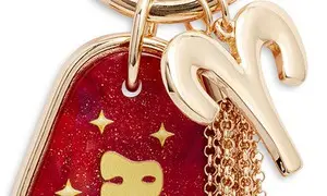 Chelsea28 Horoscope Bag Charm - Aries- Gold Multi