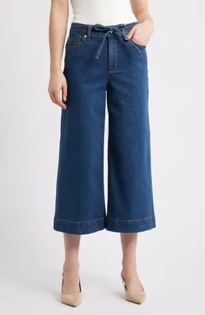 Anne Klein Wide-leg Drawstring Jeans