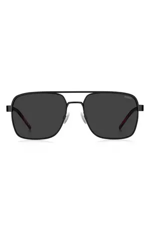 BOSS 57mm Square Sunglasses - Matte Black/grey