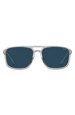 BOSS 58mm Navigator Sunglasses - Grey/blue