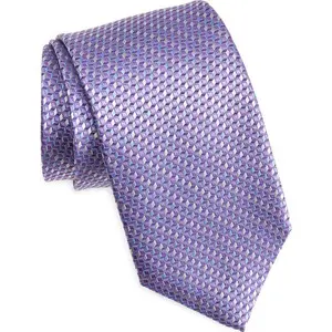 David Donahue Geometric Silk Necktie - Lilac