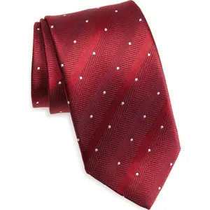 David Donahue Polka Dot Neck Tie - Red