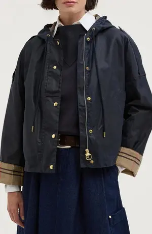 Barbour Ryedale Waxed Cotton Jacket - Royal Navy/dress Tartan