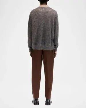 VOWELS 7g Jersey Knit Cardigan - Gray