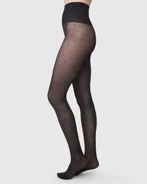 Swedish Stockings Dori Dot Tights - Black