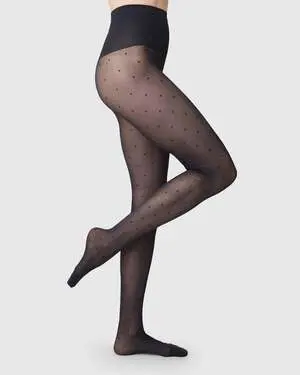 Swedish Stockings Dori Dot Tights - Black