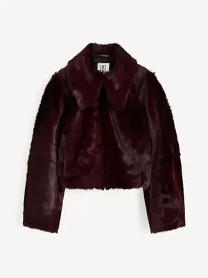 BY MALENE BIRGER Rowani Shearling Calf Jacket - Cabernet