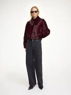 BY MALENE BIRGER Rowani Shearling Calf Jacket - Cabernet