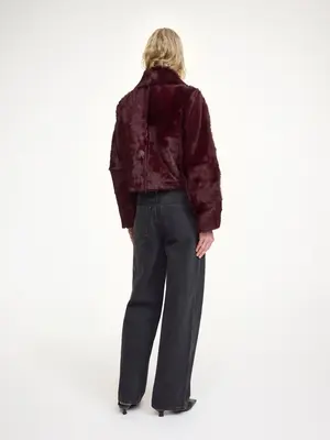 BY MALENE BIRGER Rowani Shearling Calf Jacket - Cabernet